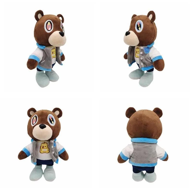 Kawaii Kanye Dropout Bear Plush Soft Teddy Bear Toy, Graduation Decor ...