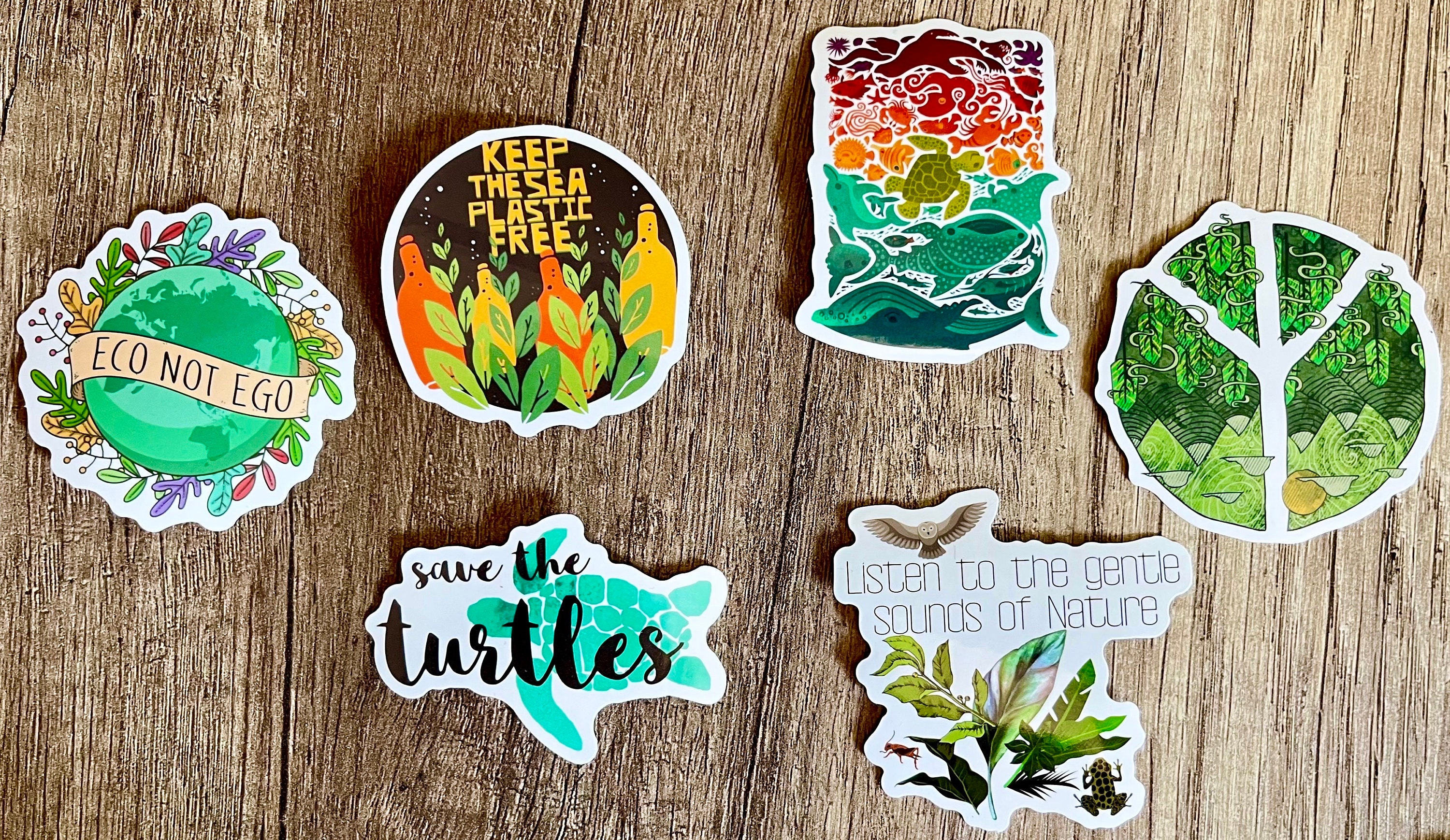 Sticker Eco Not Ego World // Climate-friendly Sticker Planet Earth ...
