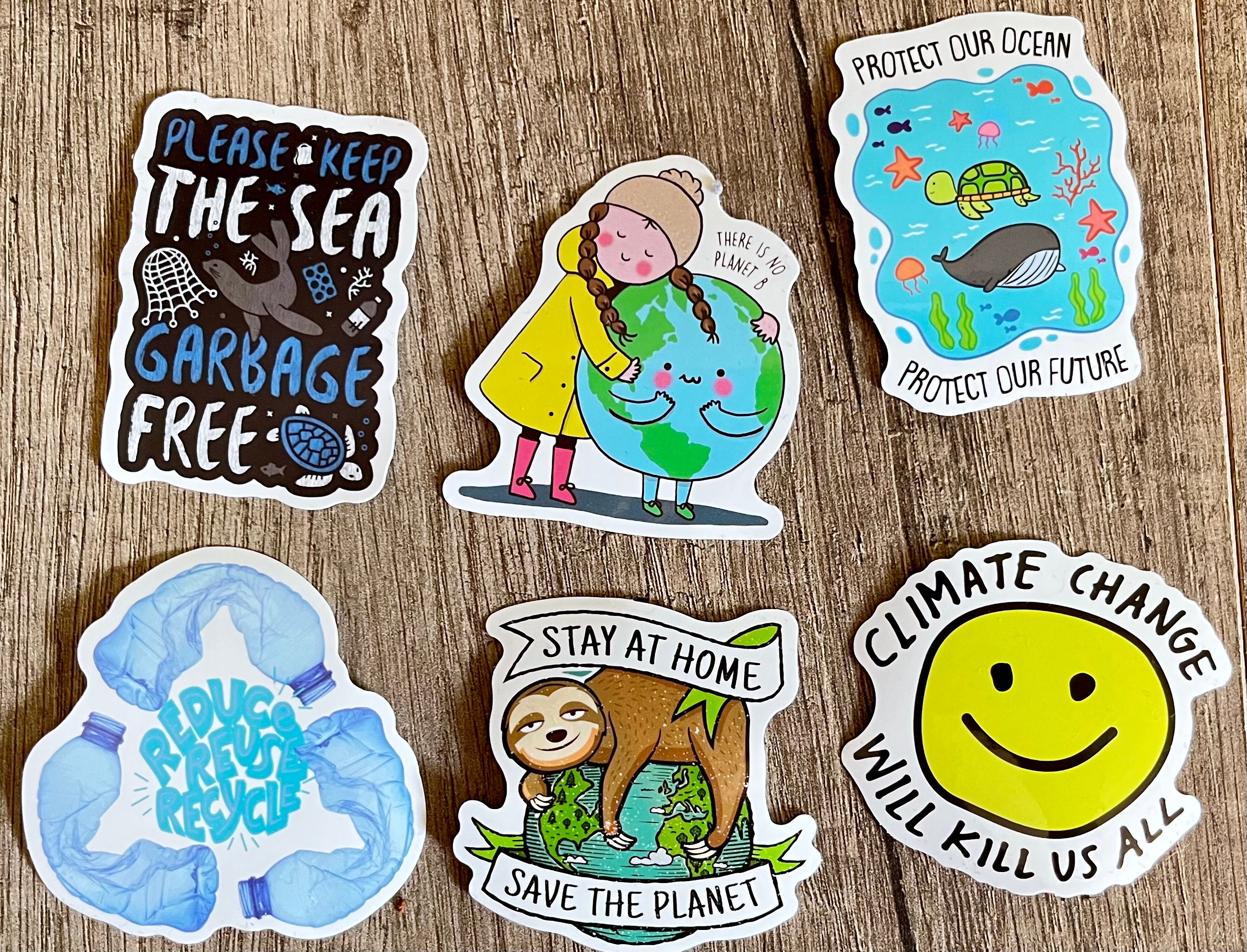 Sticker Climate Change Will Kill Us All // Yellow Smiley Sticker Earth ...