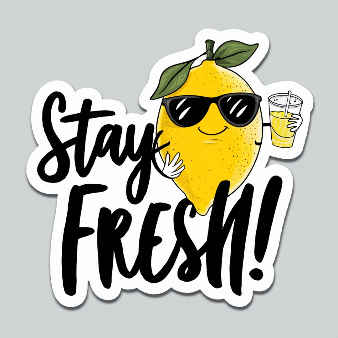 Lemon Sticker / Lemon Sticker / Funny Cool Lemon Sticker / Cute Fruit ...
