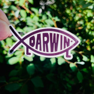 Darwin Fish Sticker Evolution Design, Scientific Humorous, Vinyl Decal ...