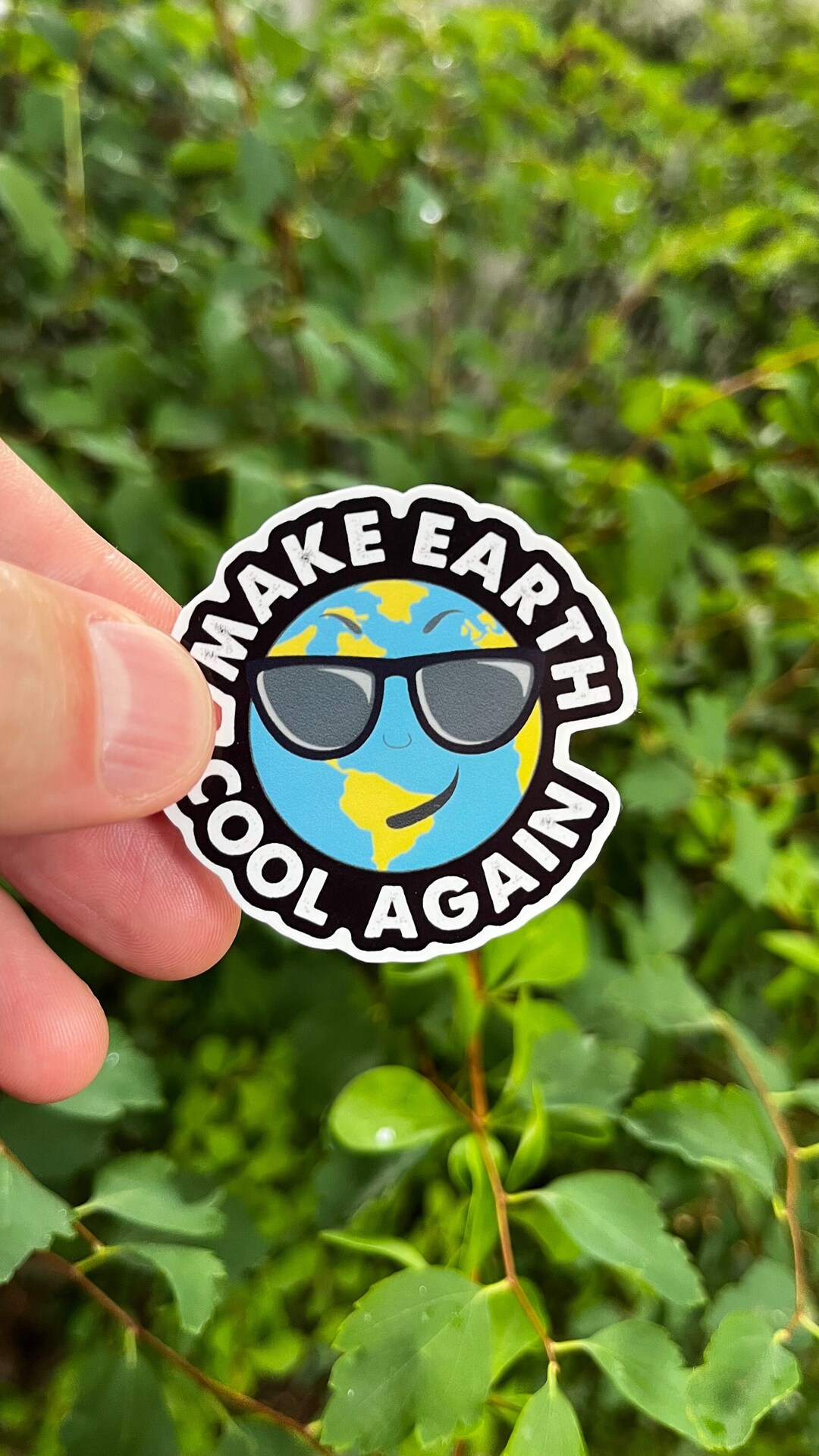Sticker Make Earth Cool Again // Witziger Aufkleber der Erde als Globus ...