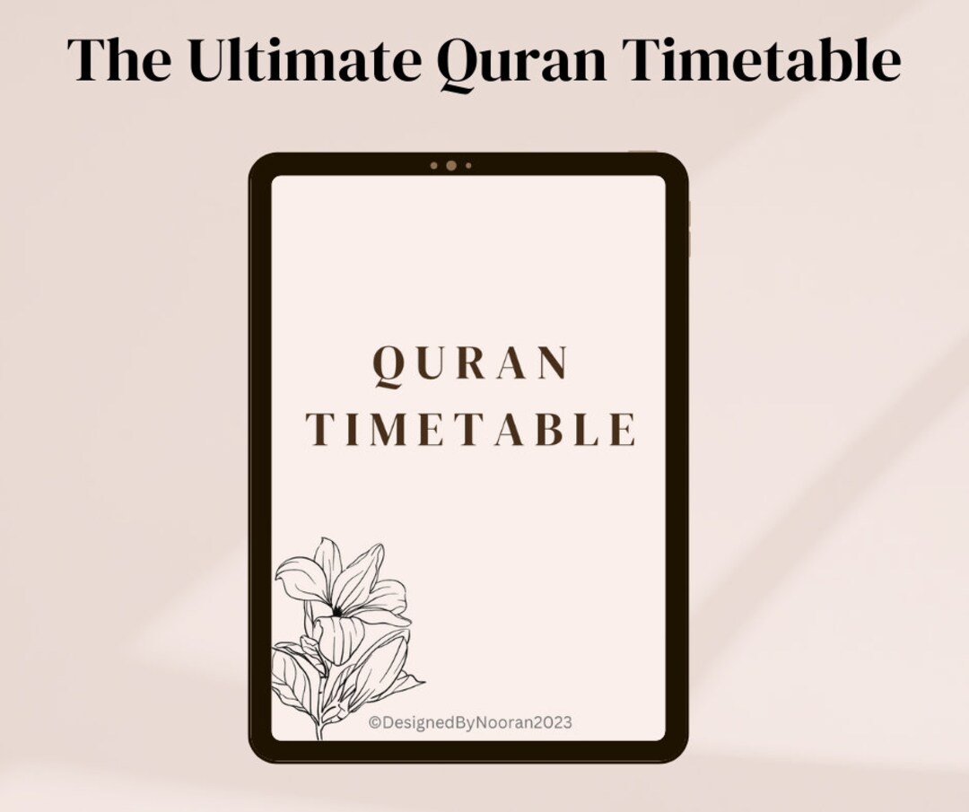 Digital Quran timetable. Digital Quran organiser/ planner/ - Etsy Portugal