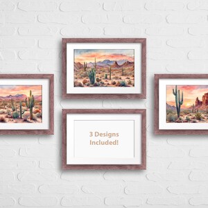 Watercolor Landscape Desert Set of 3 Printable Wall Art Southwestern ...