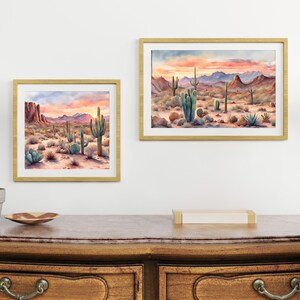 Watercolor Landscape Desert Set of 3 Printable Wall Art Southwestern ...