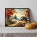 Autumn Cabin Landscape Painting Printable Wall Art, Rustic Country Fall ...