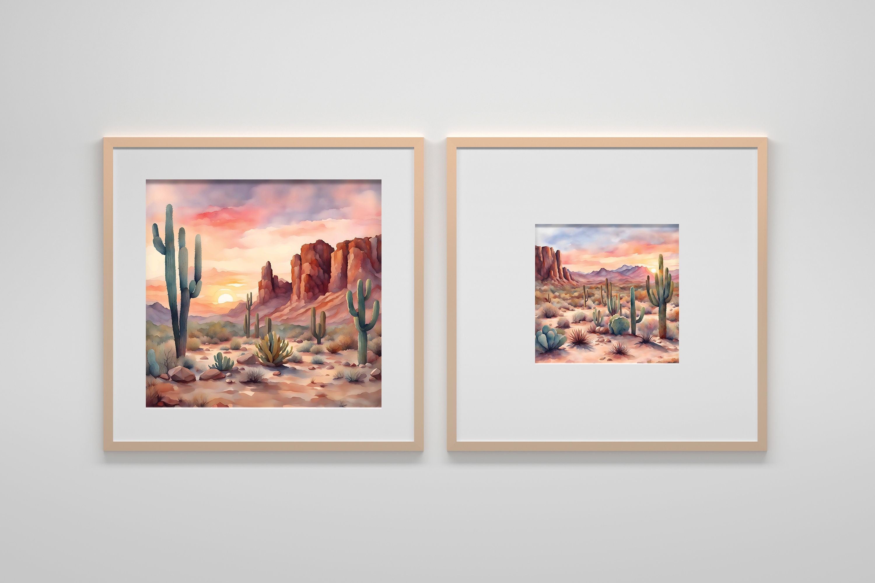 Watercolor Landscape Desert Set of 3 Printable Wall Art Southwestern ...
