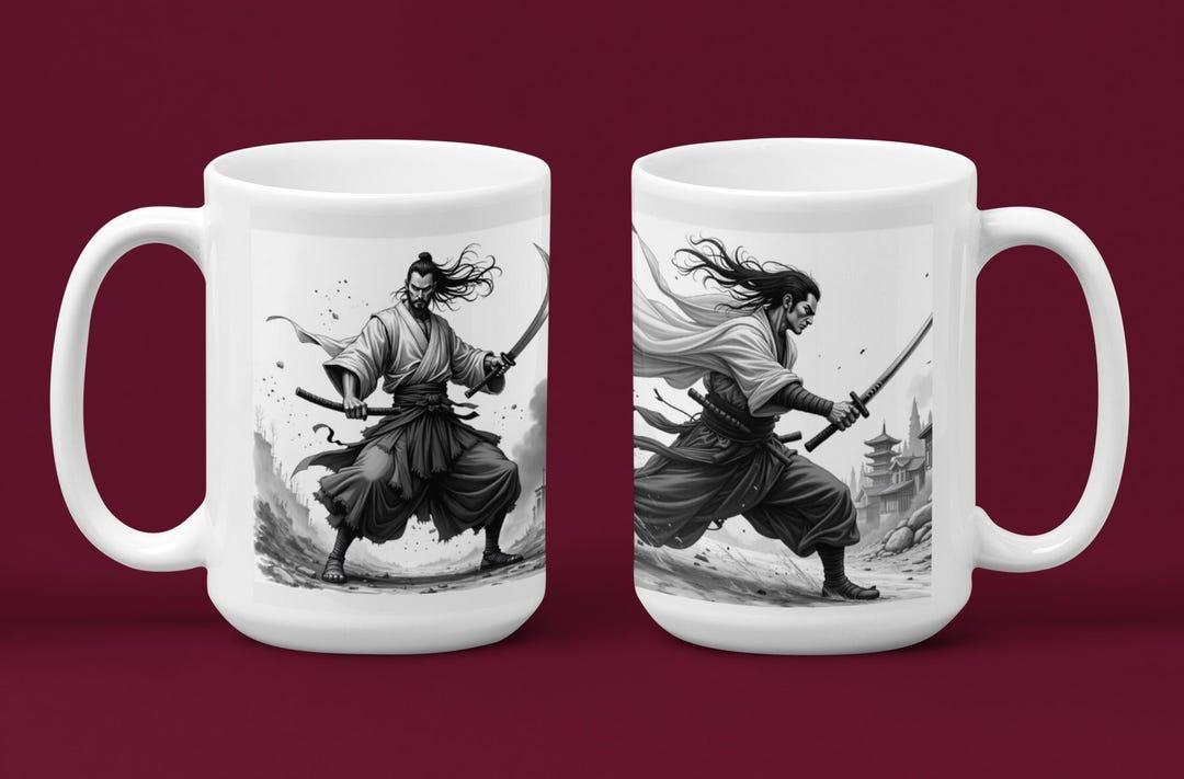 Samurai Warrior Mug 15oz Japanese Katana Coffee Cup for Men - Etsy