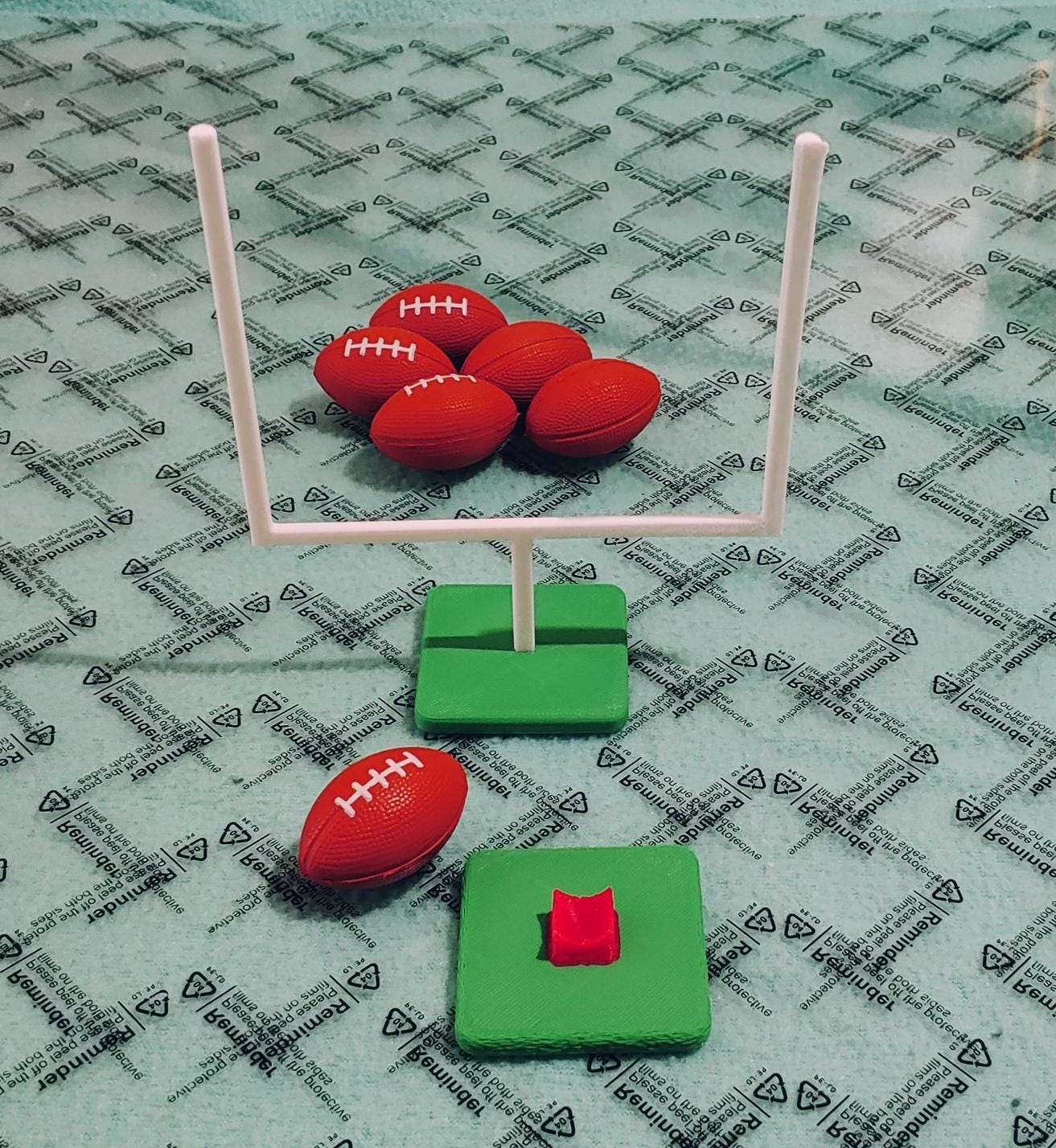 3D Printed Football Desk Toy Set – Mini Goal, Tee & 5 Foam Footballs ...