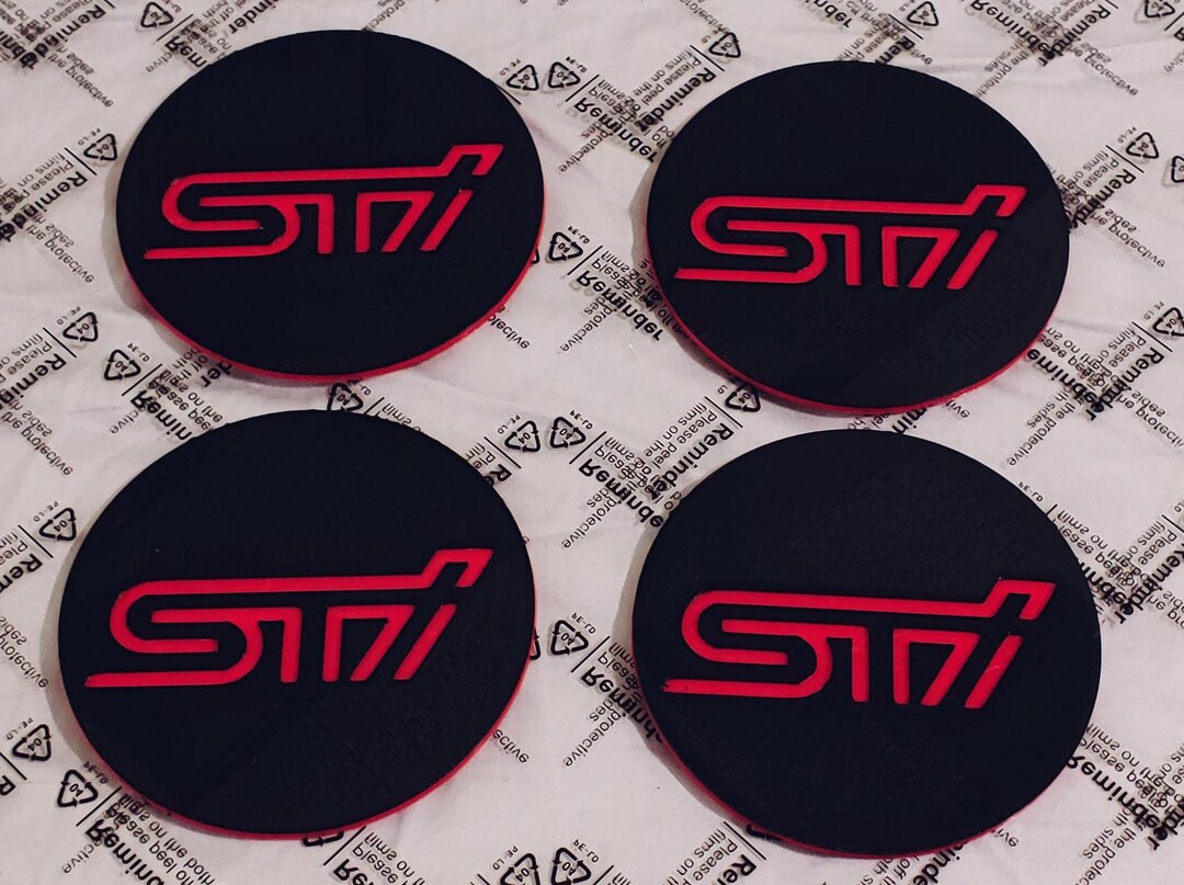 3D Printed Custom 80mm Multicolored Sti Logo Coasters - Etsy