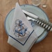Embroidered Nautical Napkin Set Yacht Decor Cloth Napkins Blue and ...