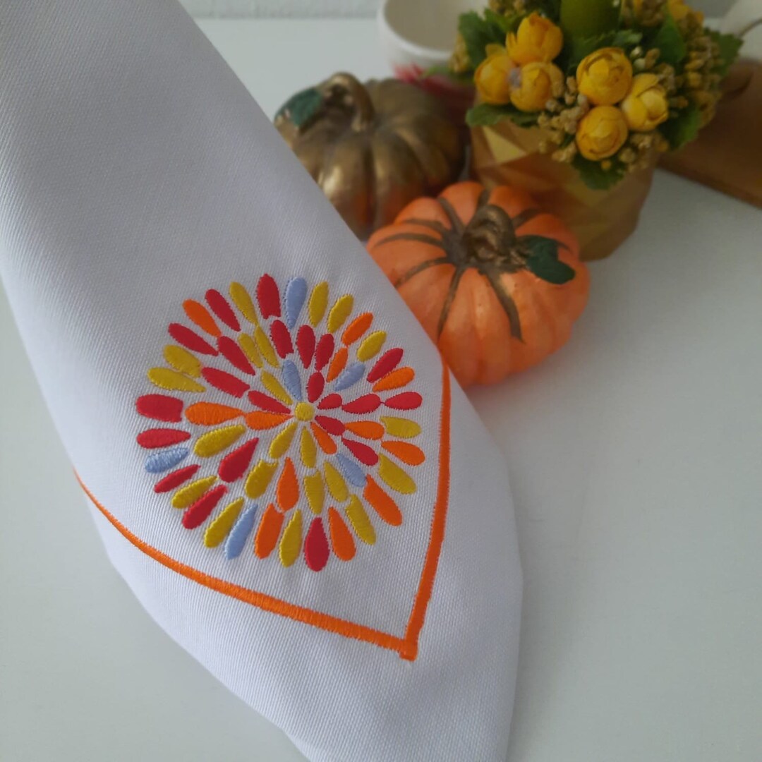 Colorful Embroidered Napkin,housewarming Gift, Dinner Napkin, Cotton ...