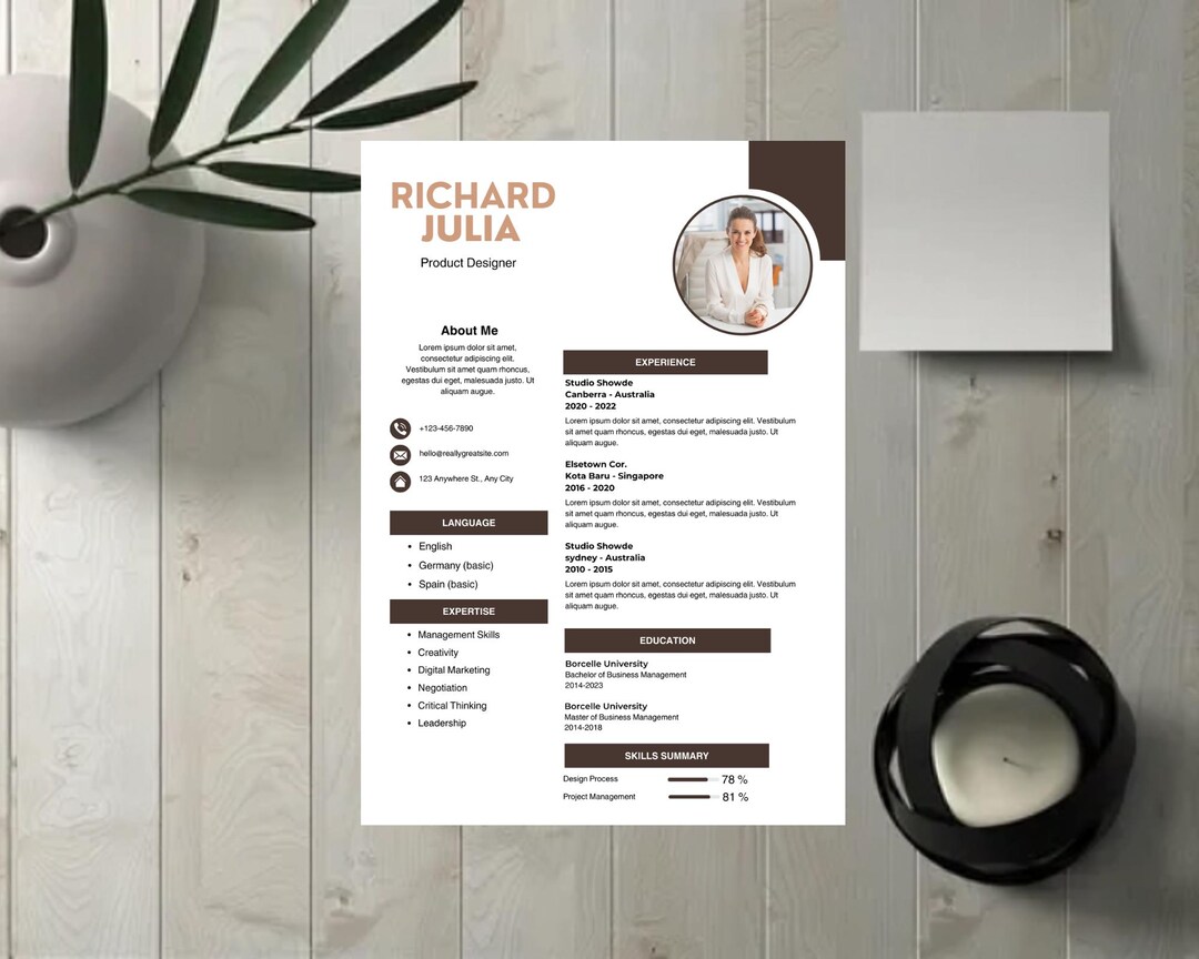 Modèle de CV moderne, Modèle de CV professionnel, CV exécutif, CV ...