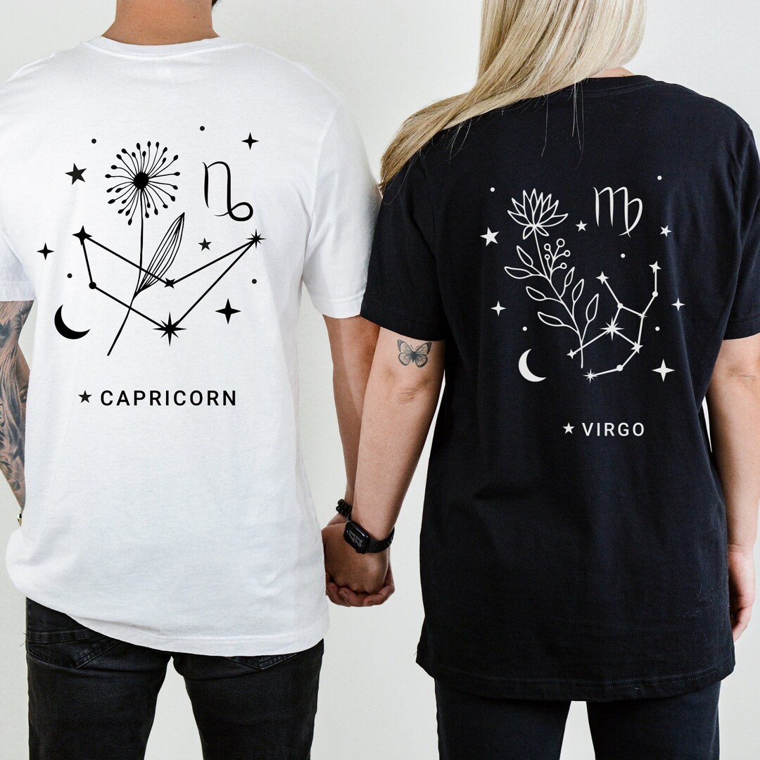 Astrological Custom Couple Shirt, Custom Wedding Date Shirt ...