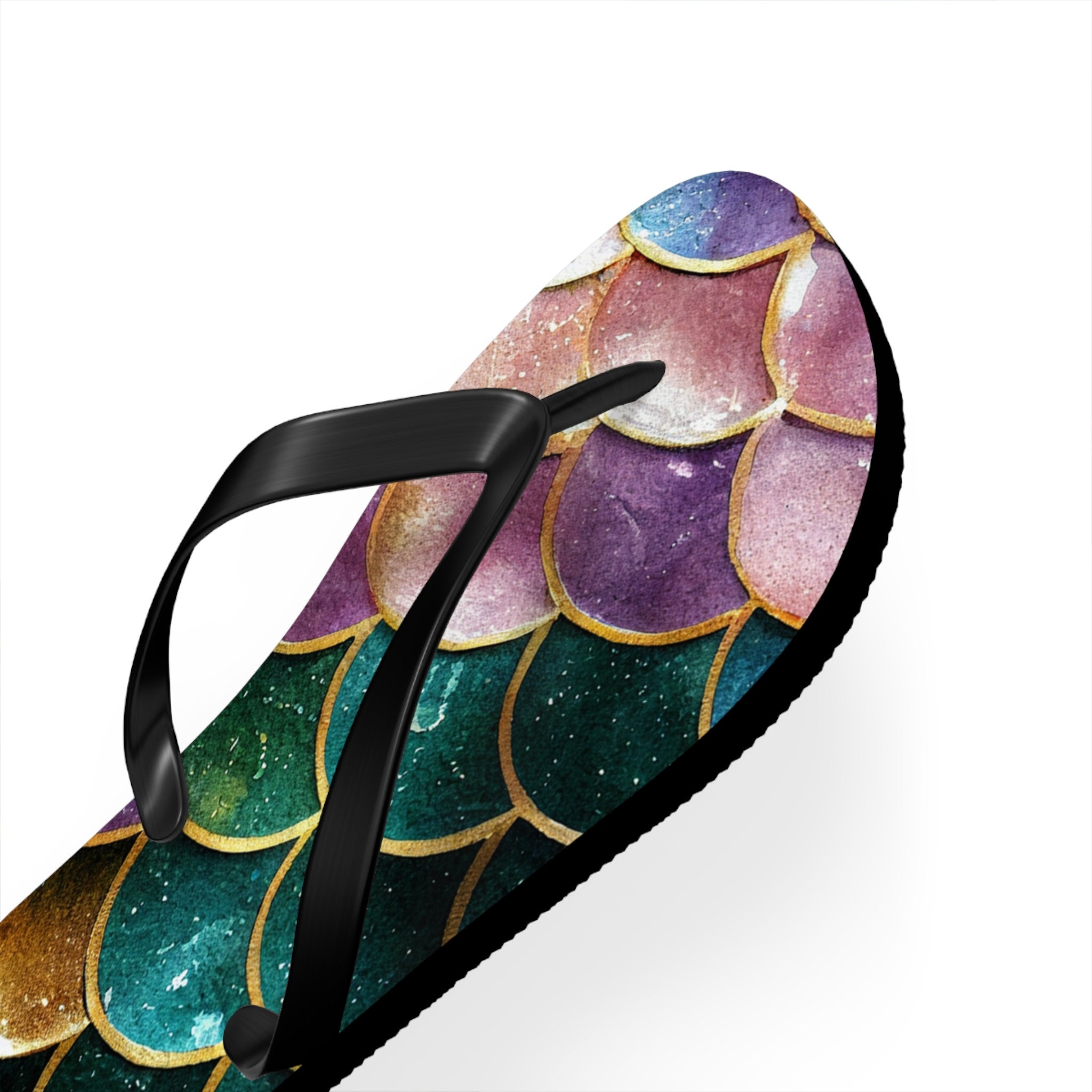 Colorful Fish Scale Flip Flops Vibrant Fish Scale Footwear - Etsy
