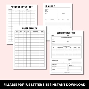 Fillable Order Forms Bundle Including Tshirt, Tumbler, Cake, Decal ...