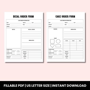 Fillable Order Forms Bundle Including Tshirt, Tumbler, Cake, Decal ...