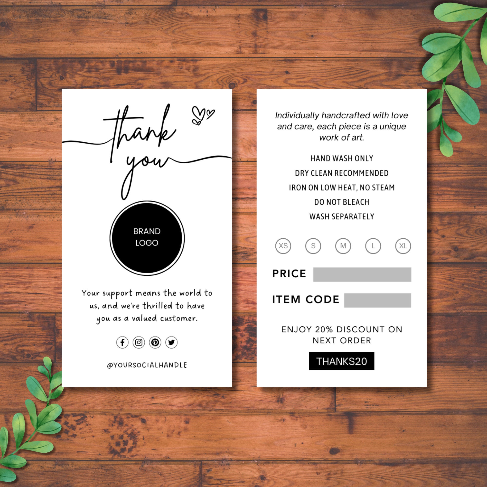 Customizable Clothing Tag Template, DIY Clothing Tag Design, Editable ...