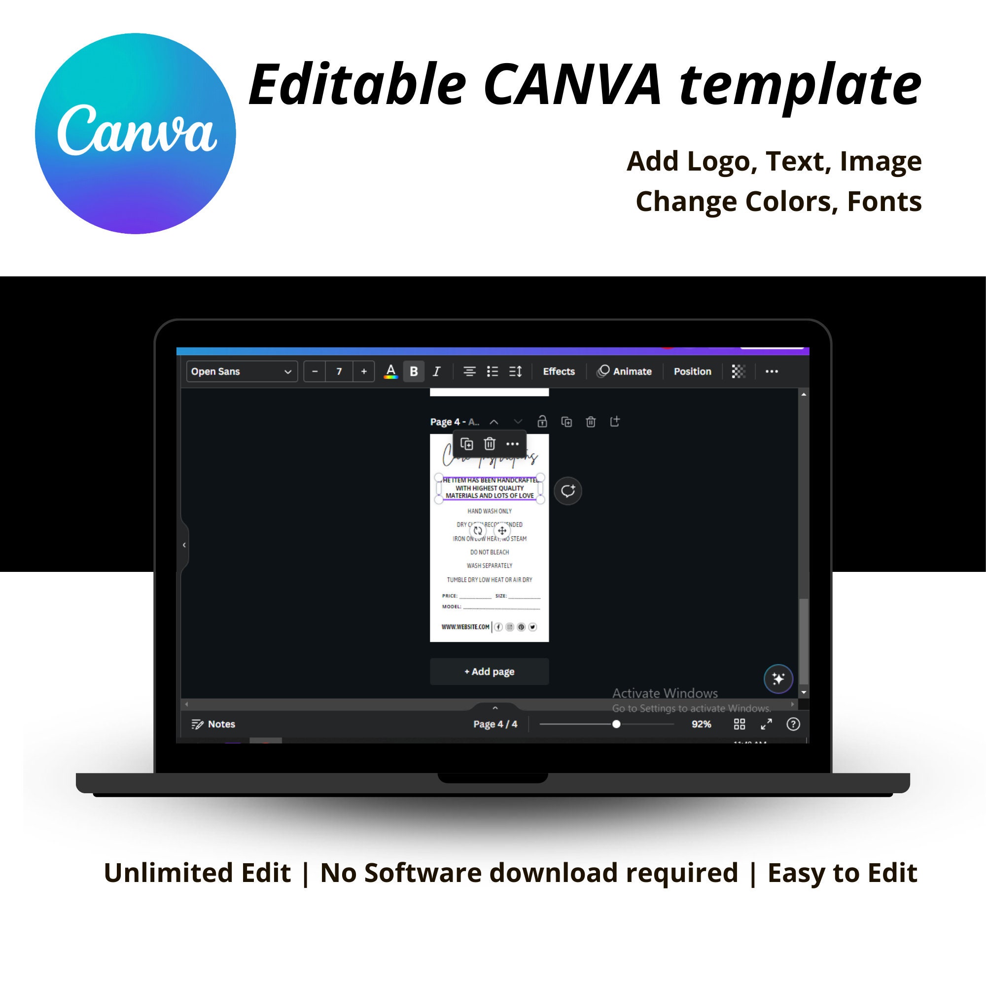 Small Business Order Forms Bundle, Editable With Canva, Tshirt, Hoodie ...