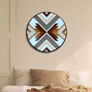 AZTEC Wood Wall Art, Round Shape, Aztec Wood, Boho Wood Art, Wood ...