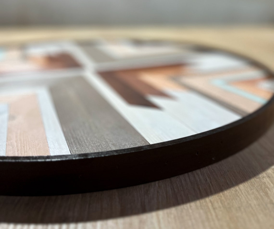 AZTEC Wood Wall Art, Round Shape, Aztec Wood, Boho Wood Art, Wood ...