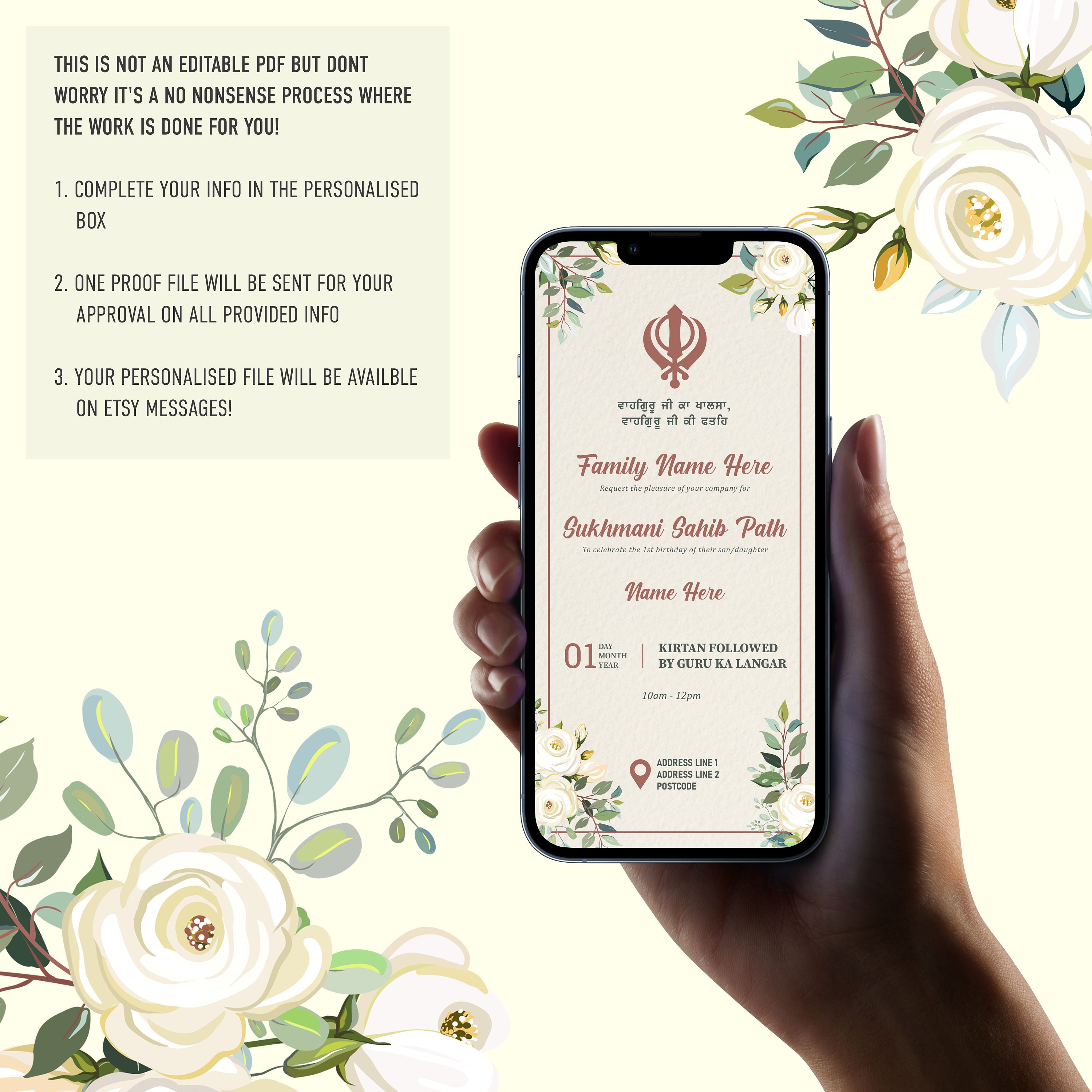 Sukhmani Sahib Paath Invitation Digital Sikh Modern - Etsy