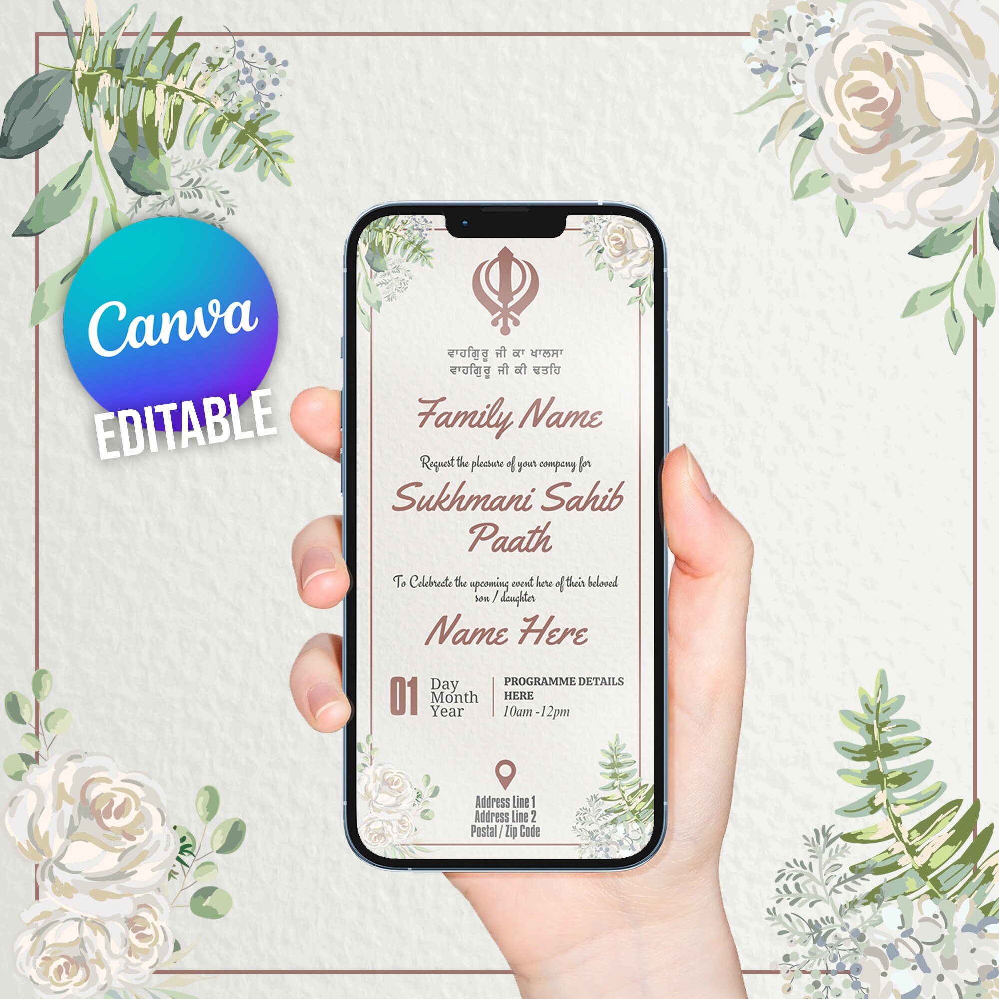 Sukhmani Sahib Paath Invitation, Digital | Sikh | Modern - Etsy