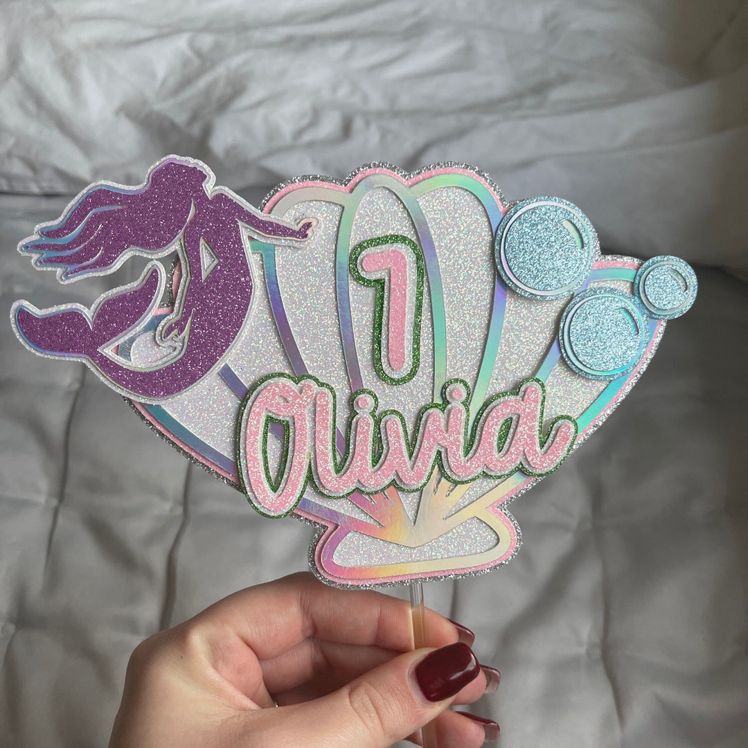 Mermaid Shell Cake Topper Under the Sea Birthday Theme Personalised ...
