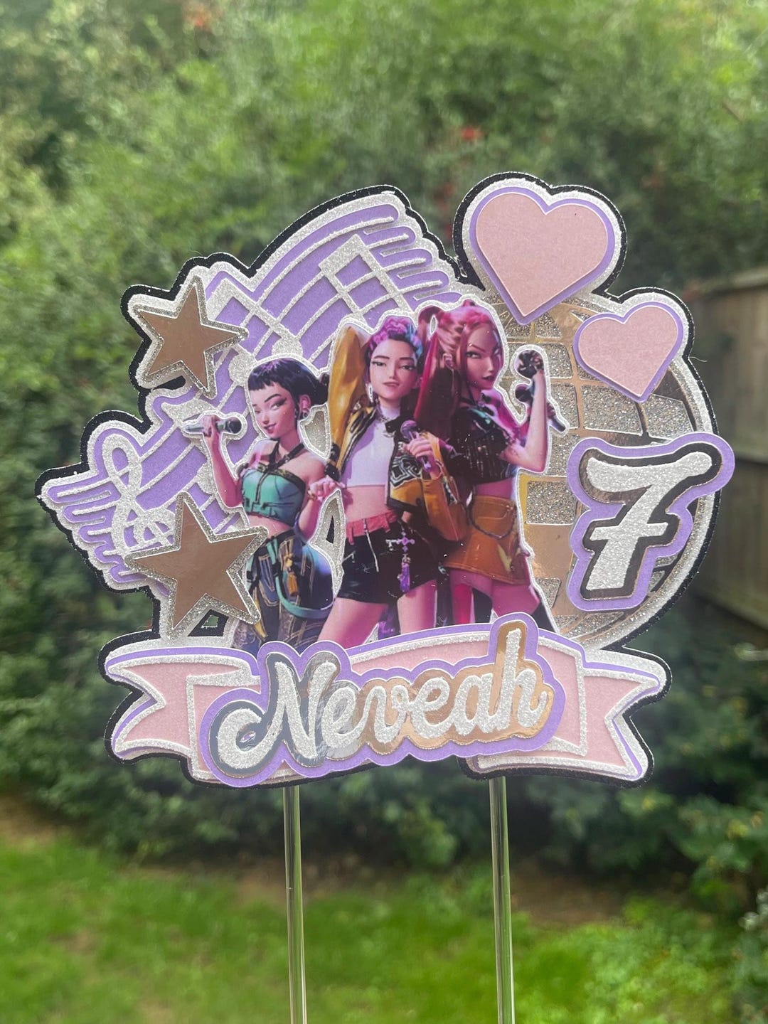K Pop Demon Hunters Inspired Cake Topper | Personalised Cake Topper ...