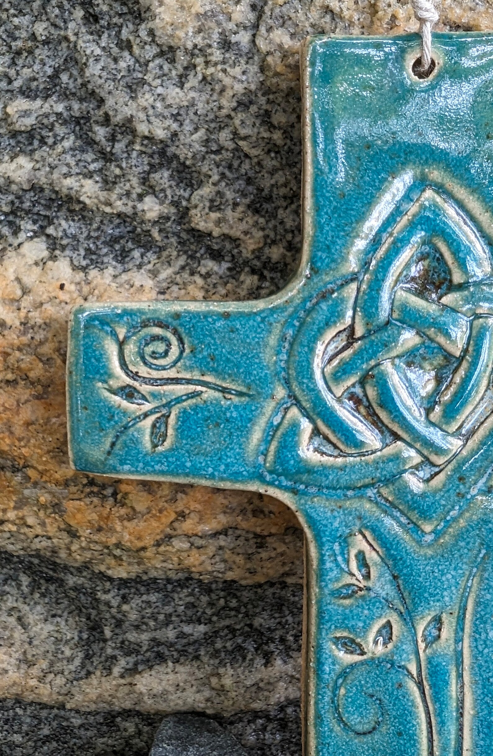 Handcarved Ceramic Cross. Celtic Style Intertwined Trinity Knot and ...
