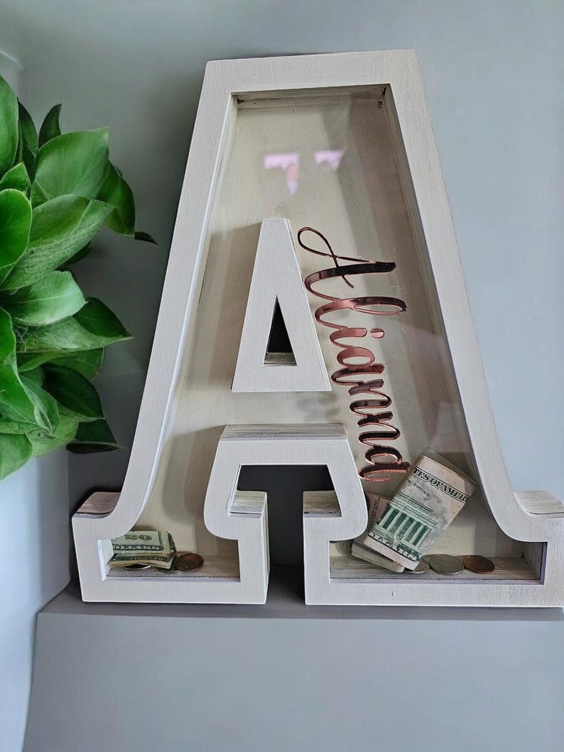 Personalized Letter Money Bank, Coin Bank for Kids - Etsy