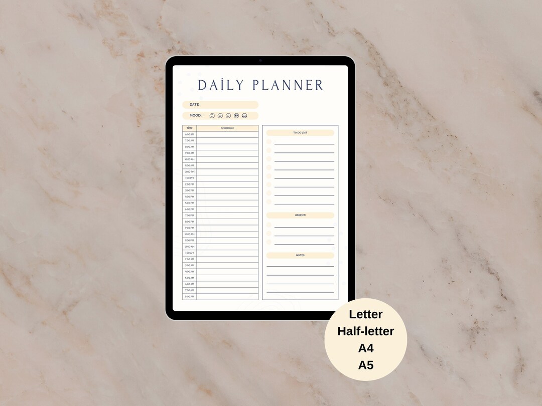 Minimalist Personal Digital Printable Daily Planner | Daily Planner ...