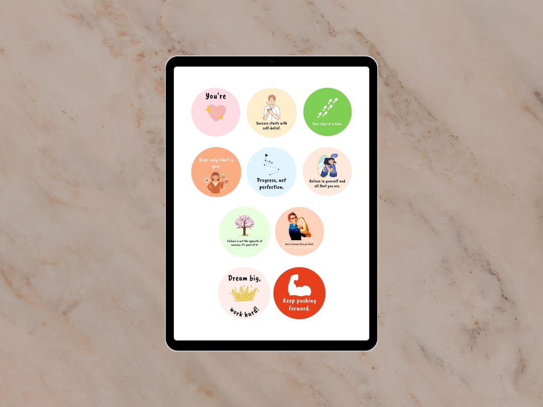Motivational Sticker Set (PNG) -printable Digital Stickers for Journals ...