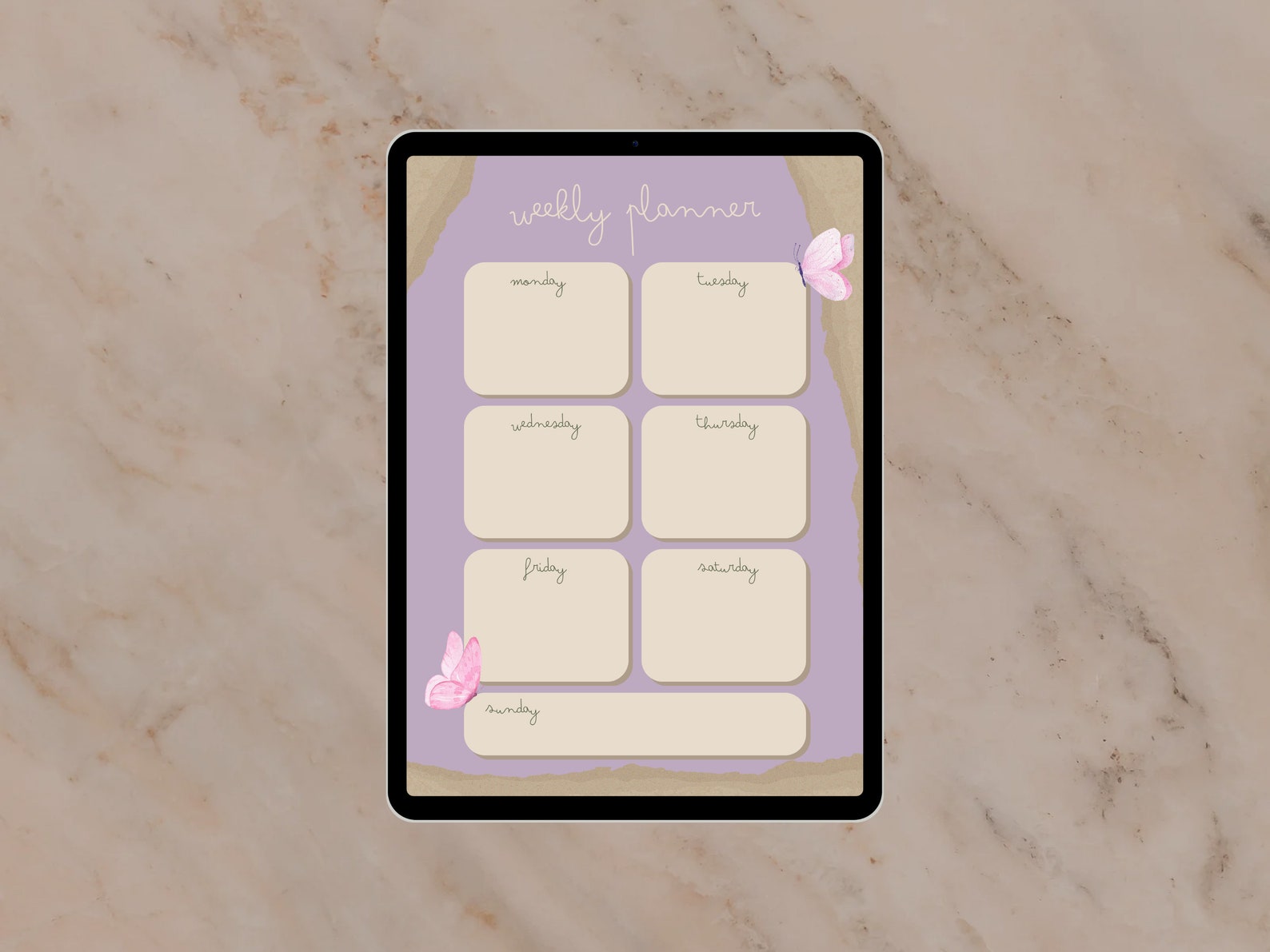 Butterfly Weekly Planner Page Printable Digital - Etsy