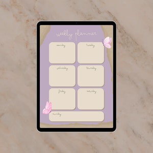 Butterfly Weekly Planner Page Printable Digital - Etsy