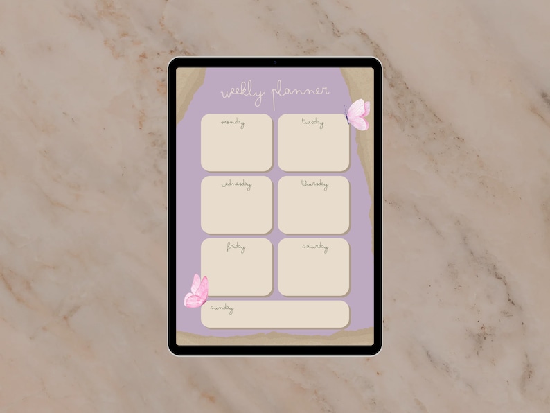Butterfly Weekly Planner Page Printable Digital - Etsy