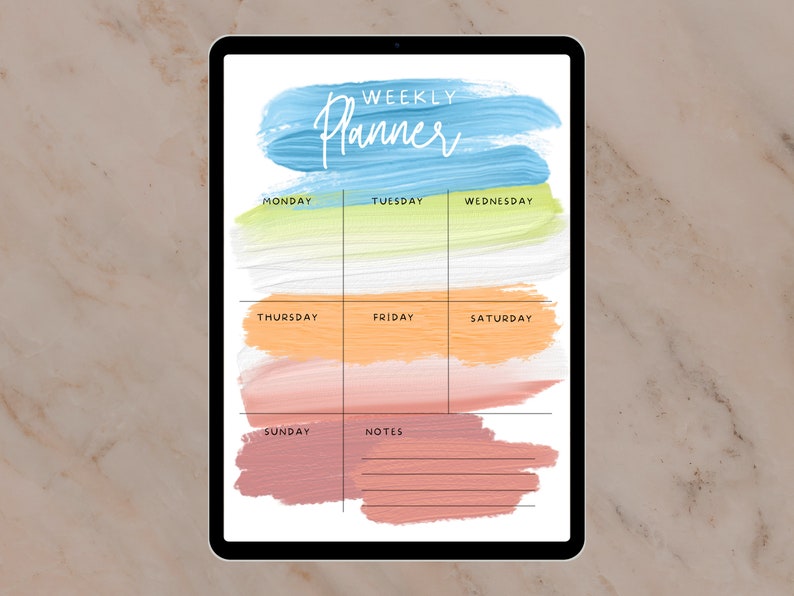 Digital Weekly Planner, Digital Planner, Tablet Planner, Minimalist ...