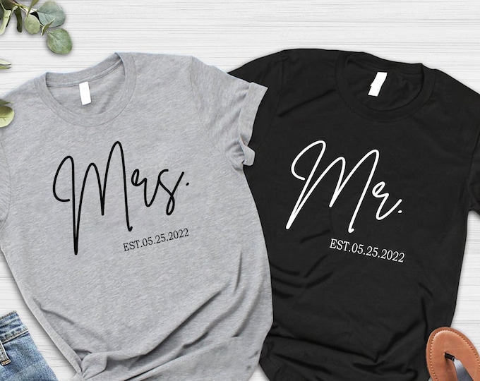 Mr and Mrs Shirt, Mr and Mrs, Just Married Shirt, Honeymoon Shirt ...