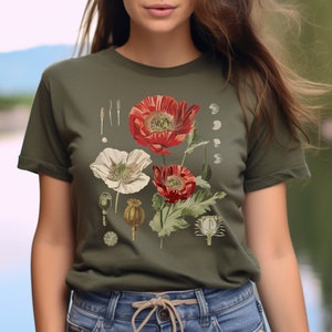 Botanical Shirt,botanica Tee, Wildflower Shirt, Garden Shirt, Plant ...