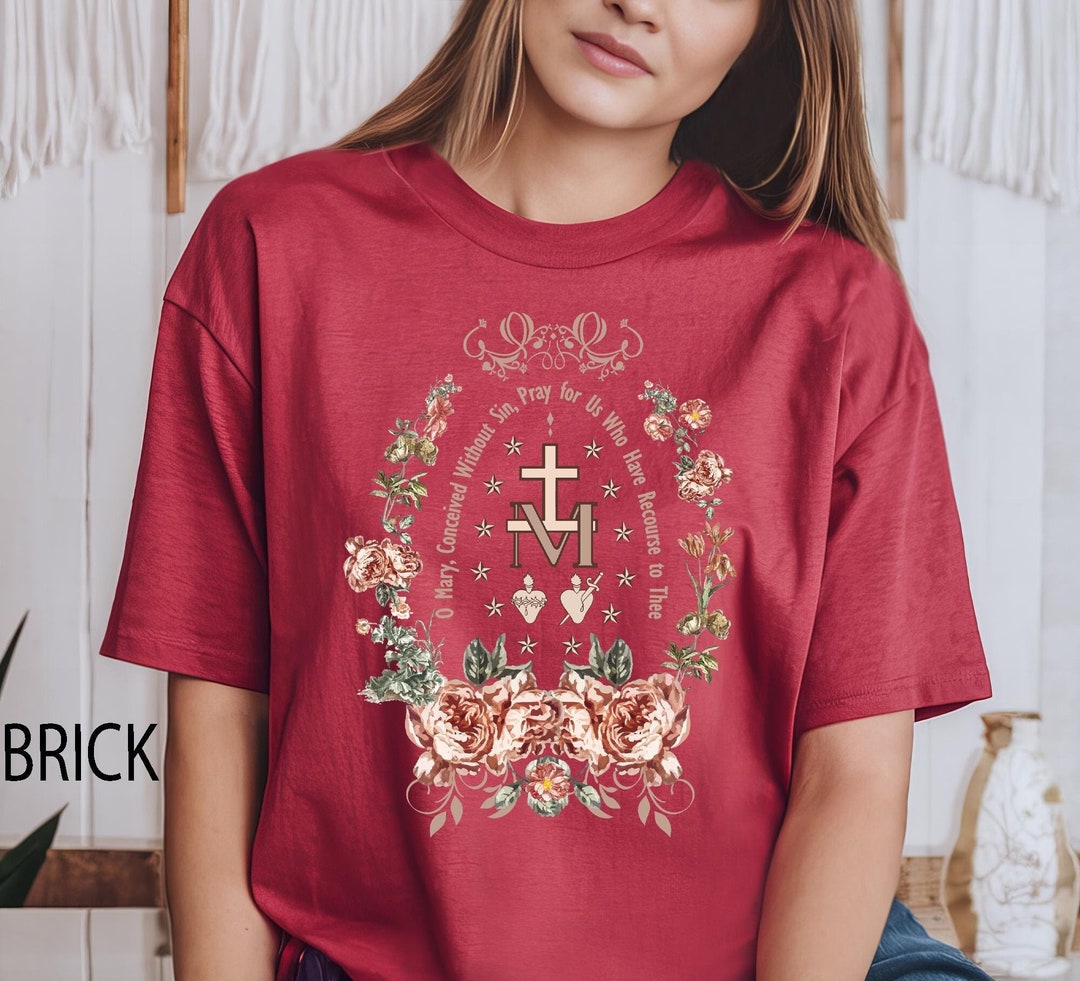 Comfort Colors®marian Catholic T-shirt, Virgin Mary T-shirt, Catholic ...