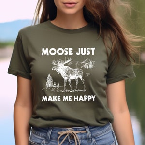 Moose Tshirt ,moose Shirt ,moose Make Me Happy T-shirt ,moose Gifts ...