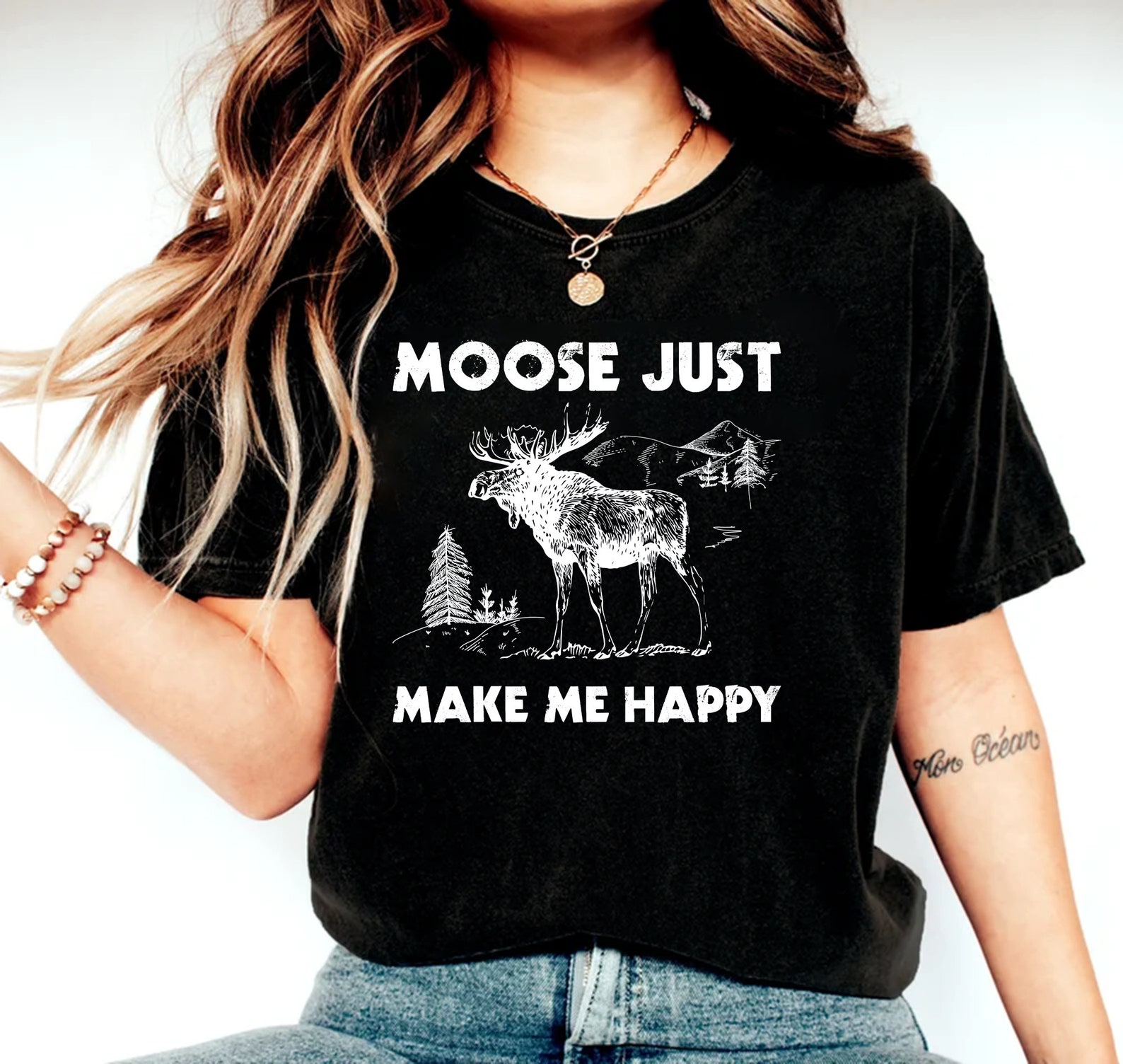 Moose Tshirt ,moose Shirt ,moose Make Me Happy T-shirt ,moose Gifts ...