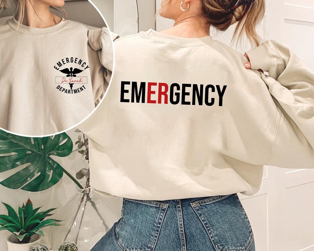 Custom ER Sweatshirt, Emergency Department Shirt, ED Sweater ...