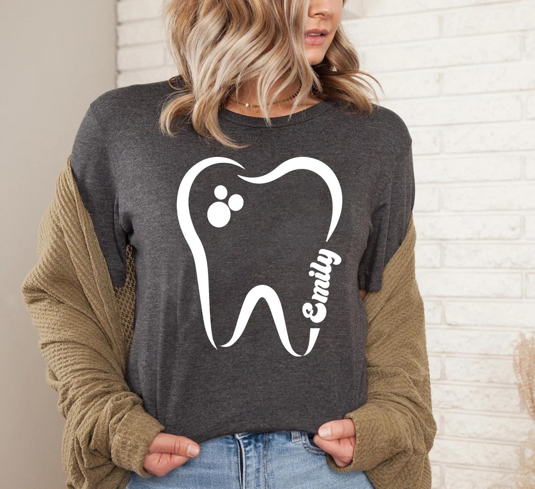 Dentist Custom Shirt, Dentist Personalized Shirt, Tooth Shirt, Cute ...