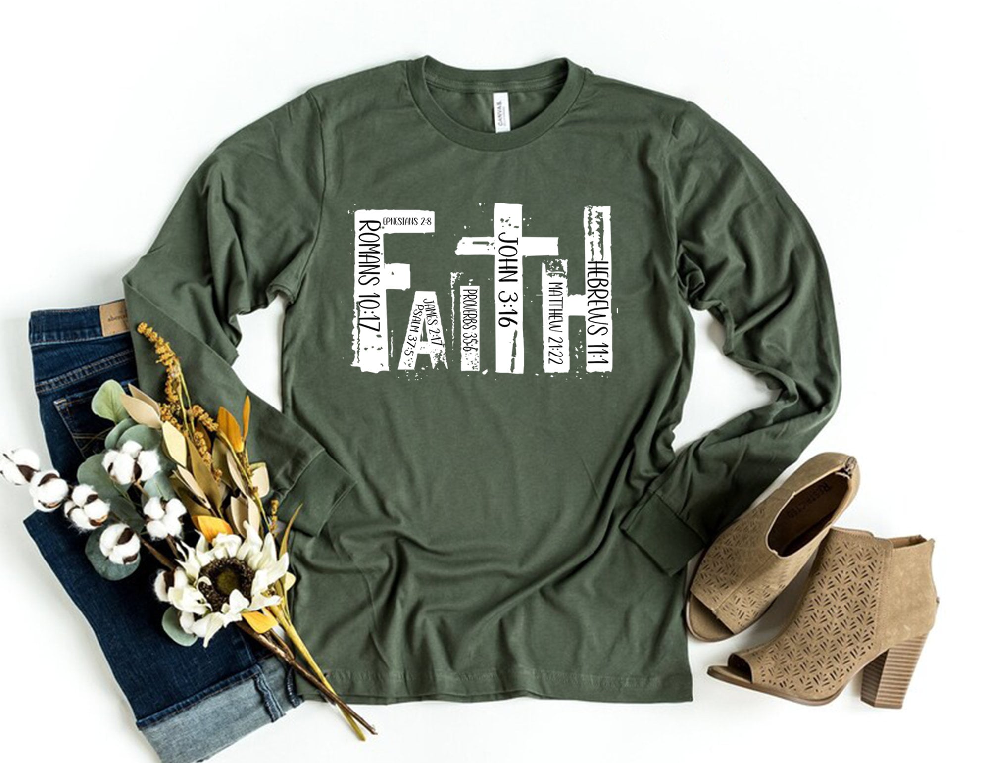Christian Shirt, Bible Verse T-shirt, Religious Outfit, Retro Faith T ...