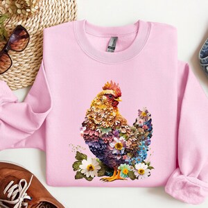 Chicken Sweatshirt, Mothers Day Chicken Sweatshirt, Women Chicken ...