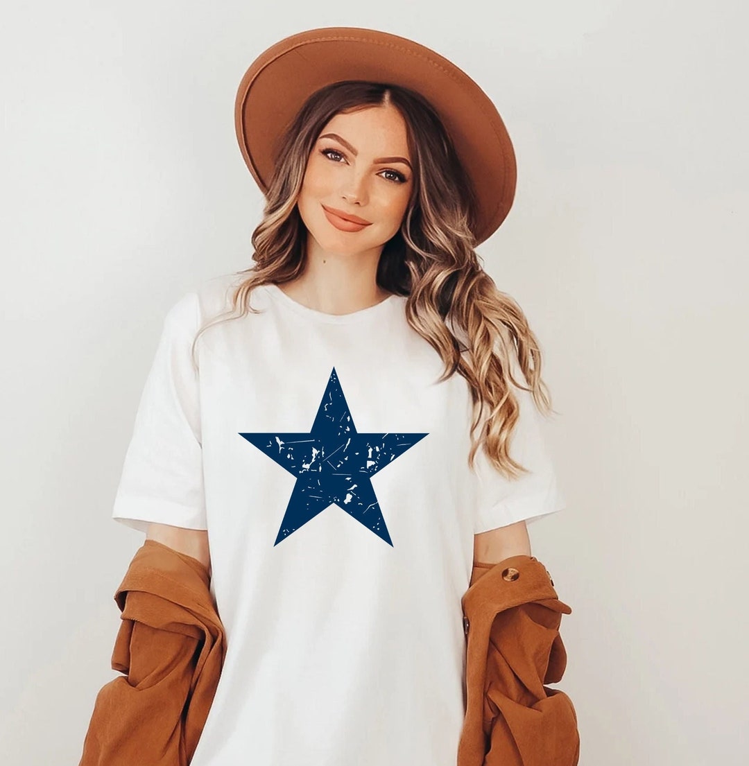 Distressed Star Shirt, White Star Shirt, Star Shirt, Big Star T-shirt ...