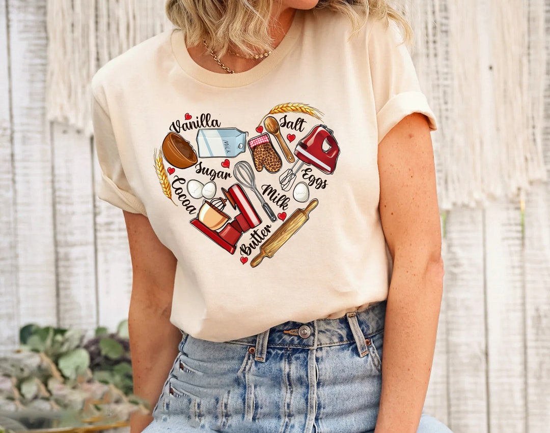 Bakery Heart Shirt, Baking Lover Shirt, Baking T-shirt, Baker Shirts ...