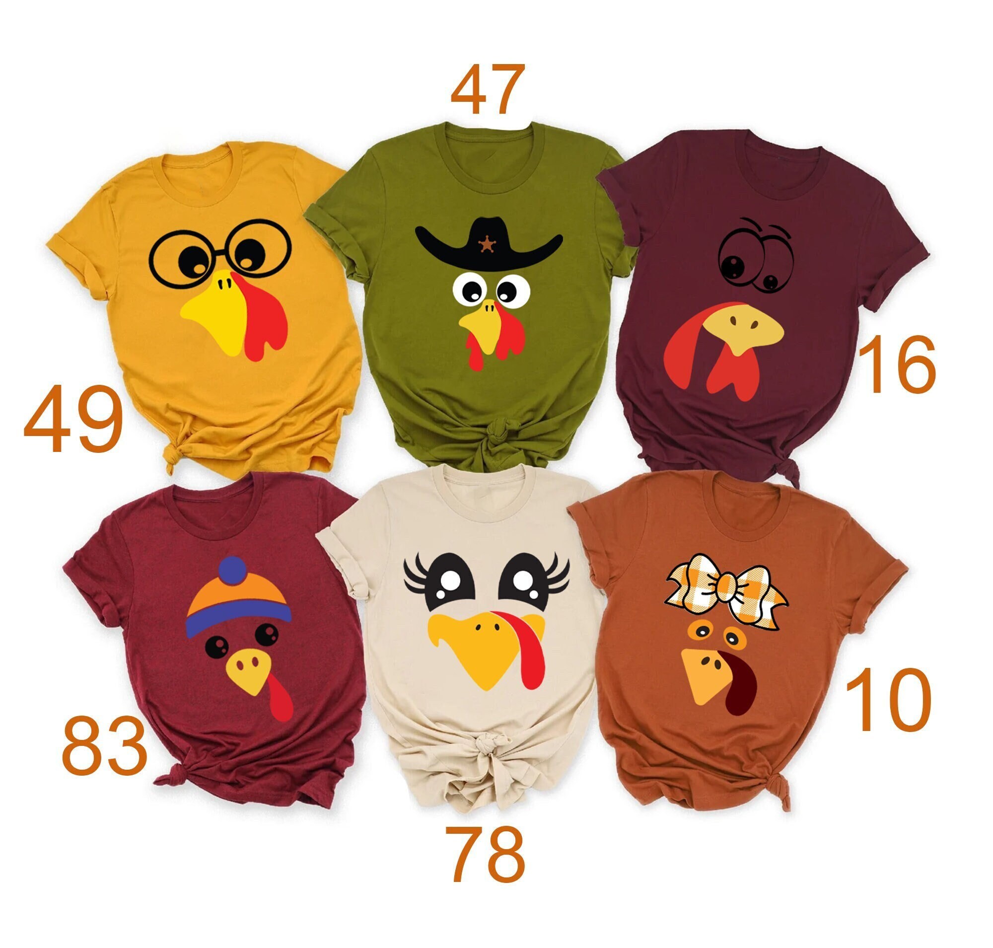 Cute Turkey Fall Thanksgiving Shirt Thanksgiving Family - Etsy
