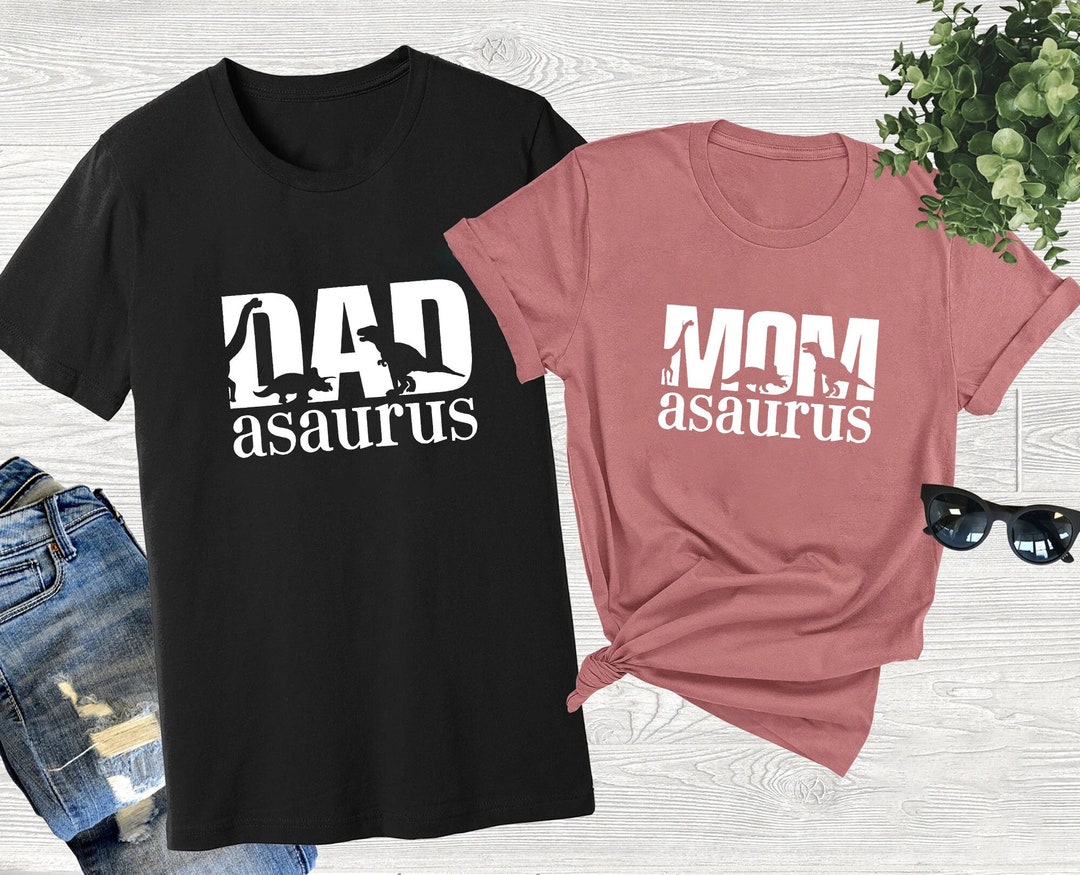 Momasaurus, Dadasaurus, Mom and Dad Dinosaur Shirts, Dinosaur Birthday ...